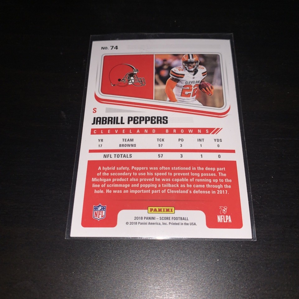 jabrill peppers Score 2018 NFL Browns Football Card #74 | eBay