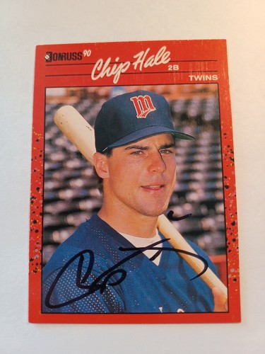 CHIP HALE 1990 Donruss # 690 autographed signed baseball card TWINS 90 ...