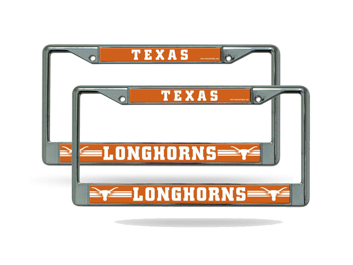 Texas Longhorns (Set of 2) Chrome Metal License Plate Frames ...