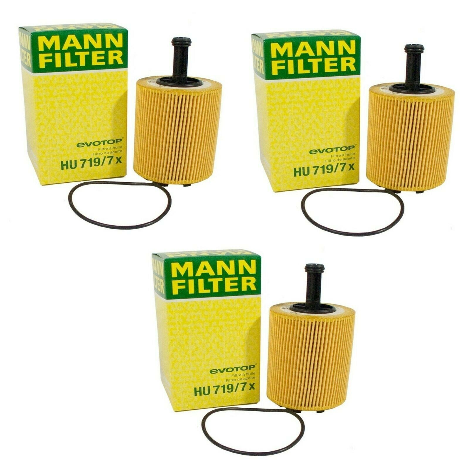 New Set of 3 Engine Oil Filters Mann for Audi A3 TT Quattro VW Beetle ...