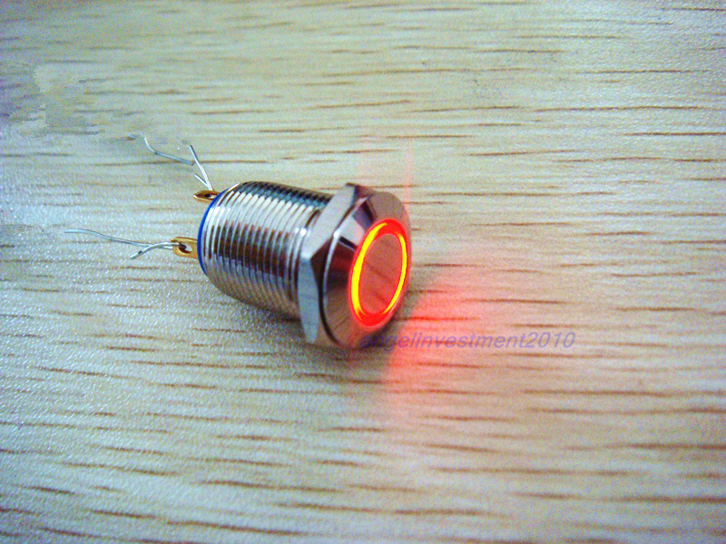 10pc Angel Eye RED Led 19mm 12V stainless Steel Switch Latching Push ...