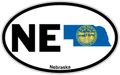 Nebraska US State USA America Oval Car Bumper Window Sticker Decal 6"X4 ...