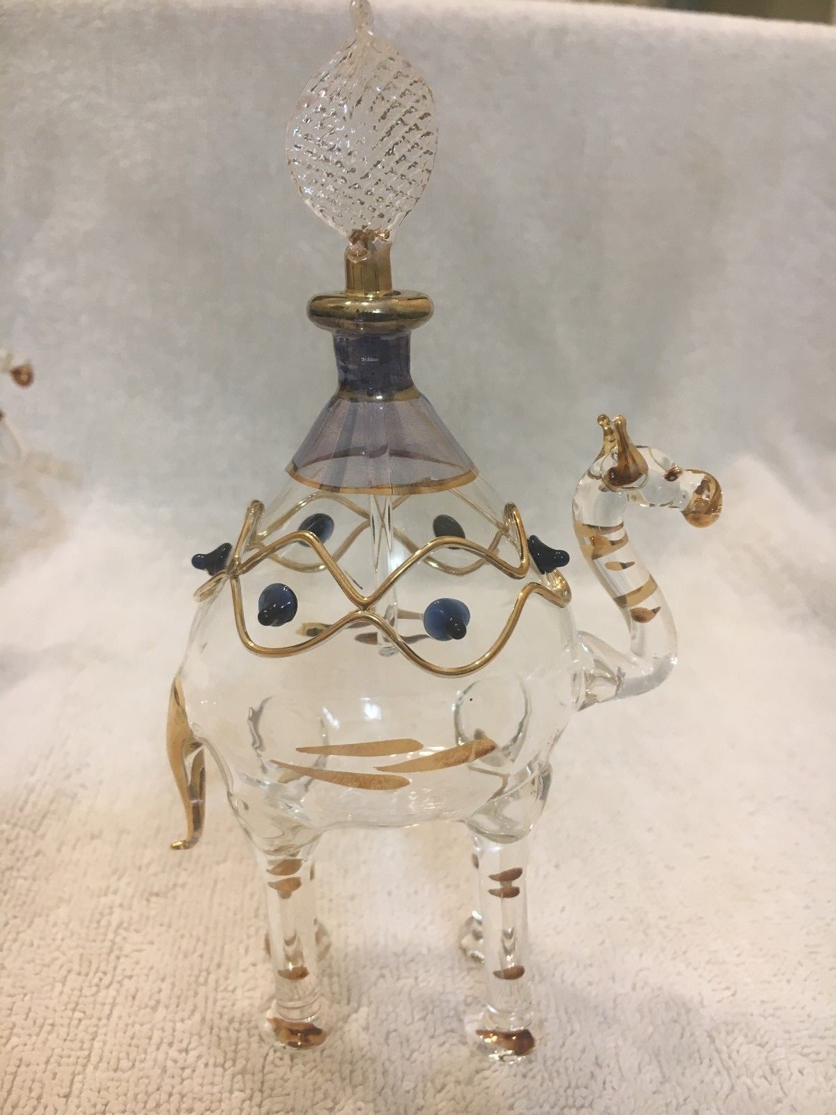 Set of 5 Mouth blown EGYPTIAN PERFUME BOTTLES Pyrex Glass CAMEL Shape 6 ...