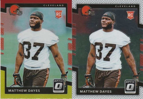 Matthew Dayes CLEVELAND BROWNS 2017 PANINI DONRUSS OPTIC RED YELLOW ...