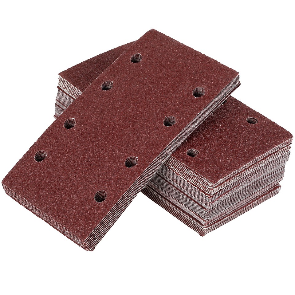 80Pcs Rectangular Sander Paper Aluminum Oxide Hook and Loop Sandpaper 8 ...