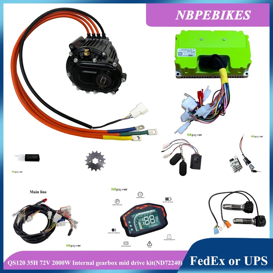 QS120 35H 1200w mid drive motor with ND72240 Fardriver controller kit ...