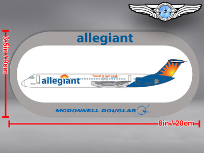 ALLEGIANT AIR ROUNDED RECTANGULAR MCDONNELL DOUGLAS MD80 MD 80 STICKER ...
