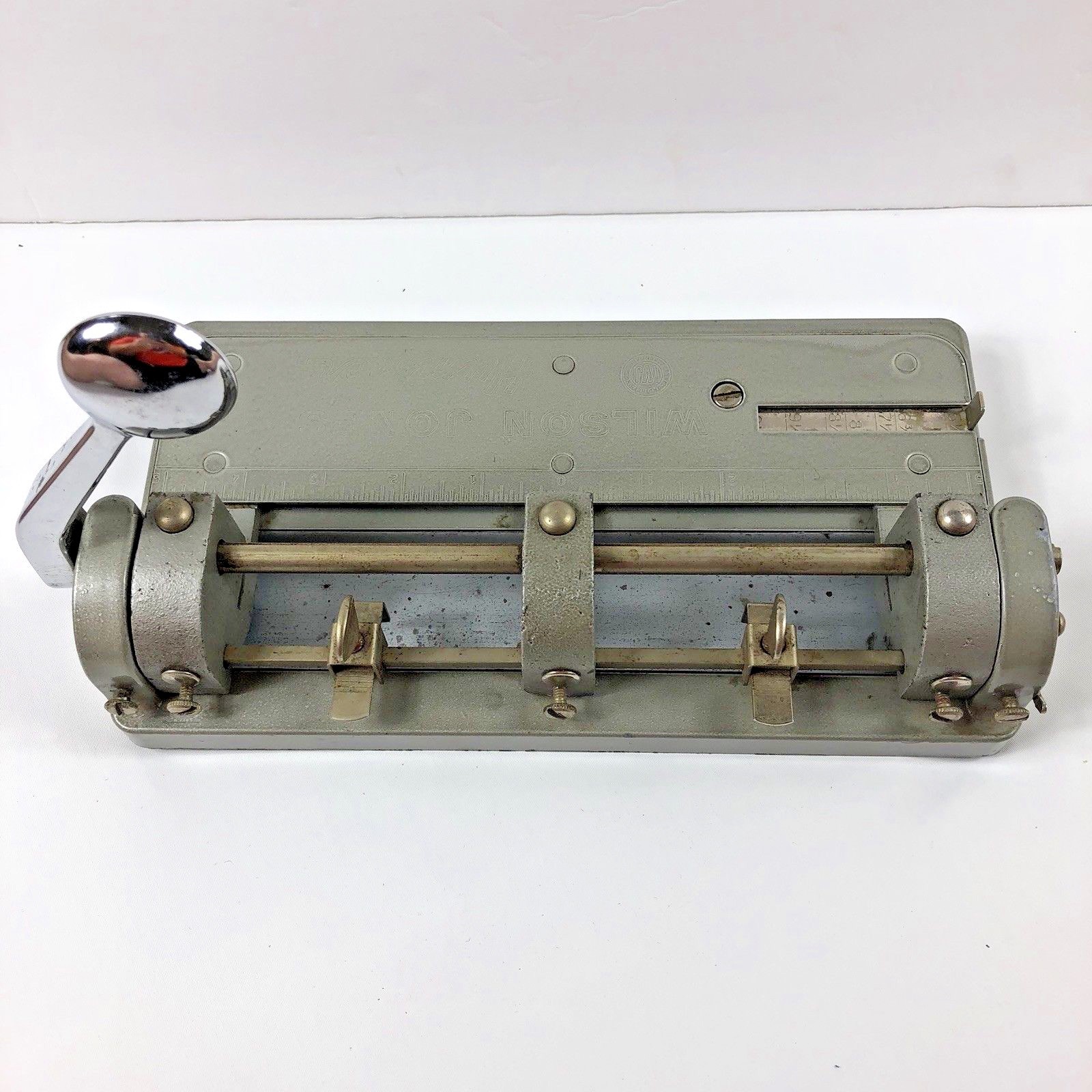 Vtg Wilson Jones 314 HUMMER Metal 3 Hole Punch Made in USA Heavy Duty ...