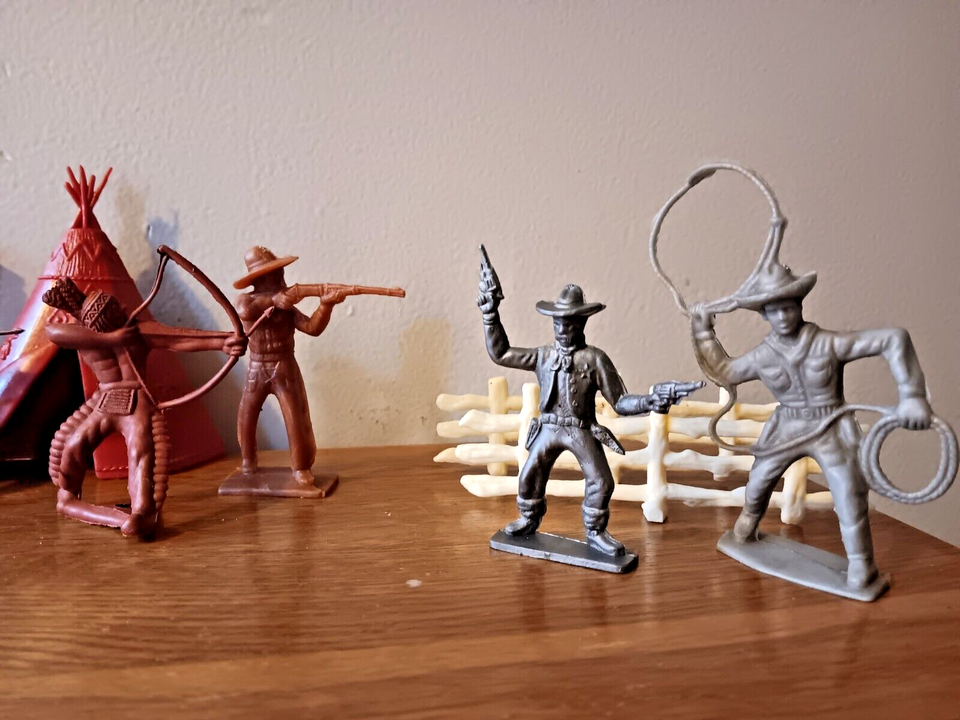 Vintage Tim-Mee Cowboys, Indians, Tee-pee, Fence | eBay