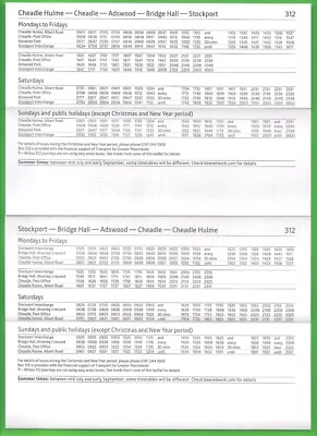 TfGM Bus Timetable - 312: Cheadle Hulme & | Grelly UK