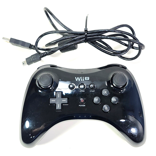 Nintendo Wii U Pro Black Game Controller WUP-005 OEM Genuine with ...