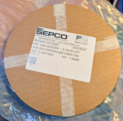 (NEW) MCMASTER CARR / SEPCO GSK-6000369 High-Temp Graphite Gasket w ...