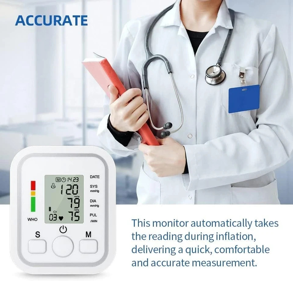 Upper Arm Digital Blood Pressure Monitor Automatic BP Machine Heart ...