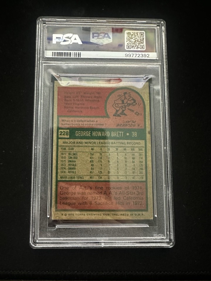 1975 Topps Mini George Brett RC #228 PSA 4 *276 | eBay