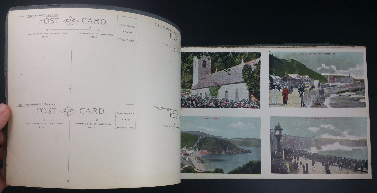 Vintage Renshaw Postcard Album of 40 Views of Manxland, Isle of Man ...