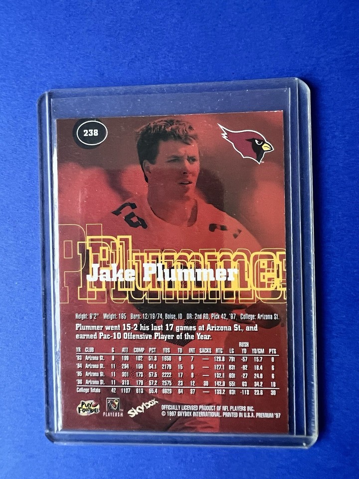1997 SkyBox Premium Jake Plummer Rookie Arizona Cardinals #238 | eBay