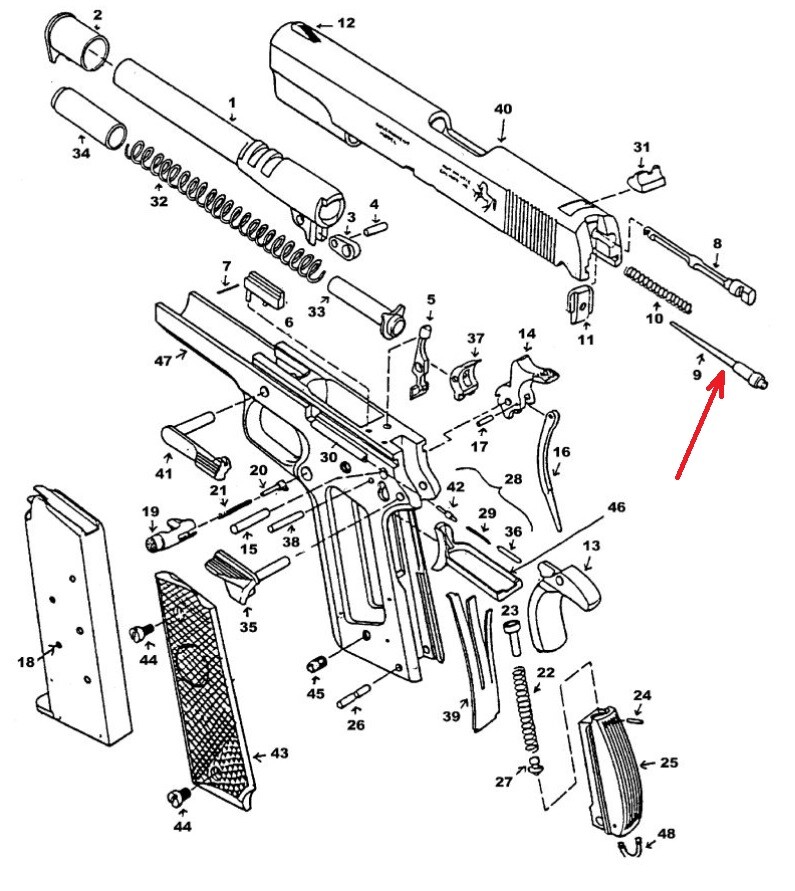 STAINLESS STEEL FIRING PIN & SPRING FOR 1911 .45 ACP STANDARD 70 TIP ...