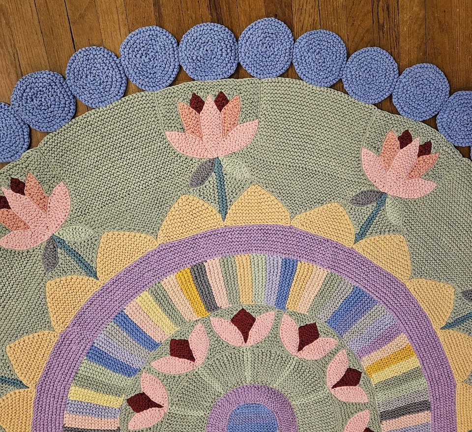 Judi Boisson Rug American Country Lotus Pond ~ Brand New 101.25"L X 78 ...