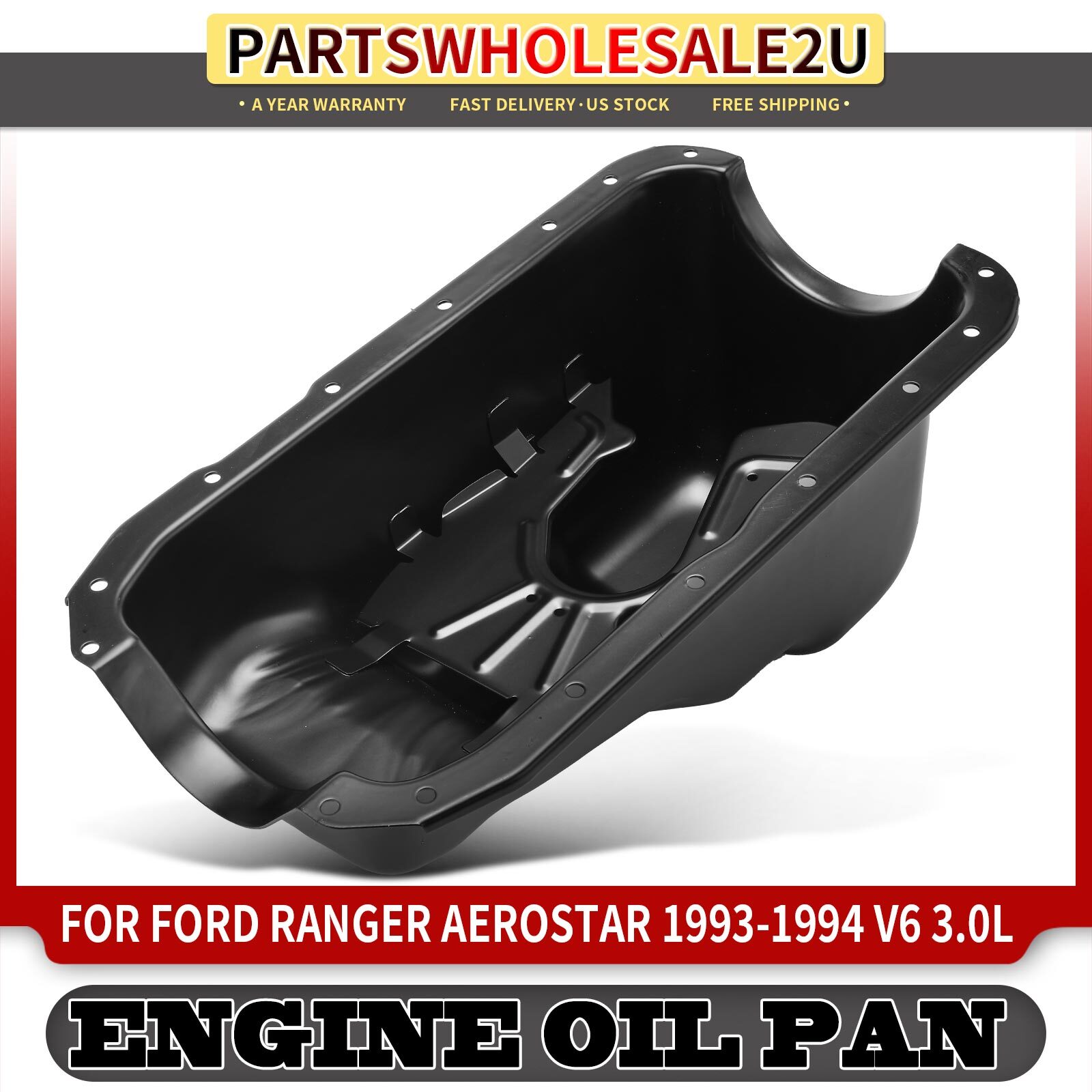 New Engine Oil Pan with Drain Plug for Ford Ranger Aerostar 1993-1994 3 ...