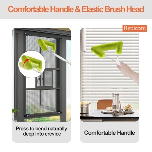Window Screen Cleaning Brush with 62in Extension Pole, Innovative Fibre ...
