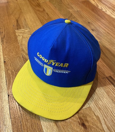 Vintage Goodyear Snapback Hat Cap | GOODYEAR BLUE & YELLOW HAT CAP MADE ...