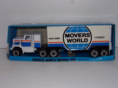 Movers World Moving Van U-Haul Van Lines Die Cast Toy Tractor Trailer 1 ...