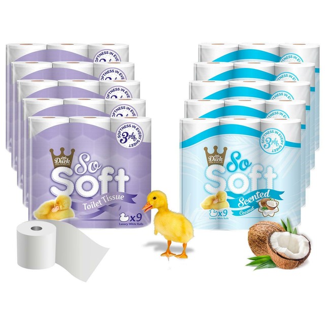 Little Duck so Soft 3ply Luxury Toilet Tissues 45 White Rolls Coconut ...