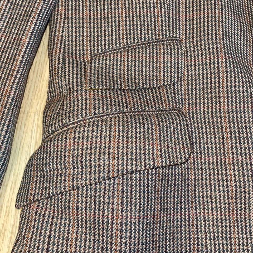 Vintage John G Hardy Check Tweed Jacket 40S Gold Colour Pure Wool Made ...