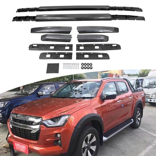 2Pcs Black Roof Rack Side Rails Cargo Carrier Fit For Isuzu D-MAX DMAX ...