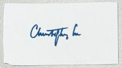 Christopher Lee Signed Autographed 2.5 x 4.5 Card SWAU Authenticated ...