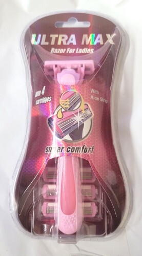 ULTRA MAX Razor for Ladies 4 Cartridges with Aloe Strip Super Comfort ...