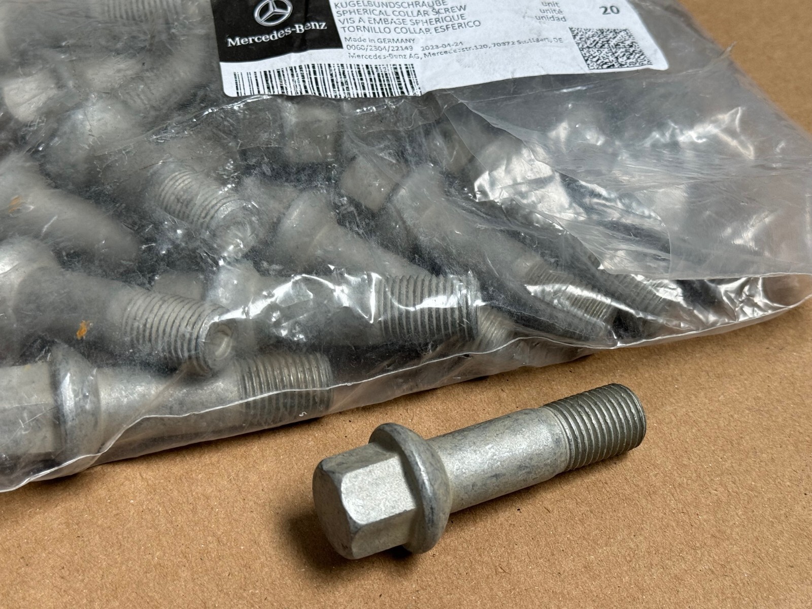 14x20x1.5mm Mercedes-Benz Genuine Wheel Lug Bolt Set of 20 Germany ...