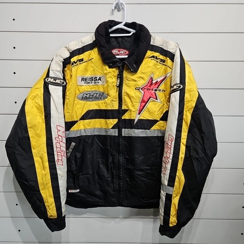 HJC AVS Snow Snowmobile Racing Cirotech Yellow Puffy Ski Jacket Coat ...