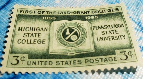 US 3 Cent Single Stamp Michigon State College, Penn. State Uneversety ...