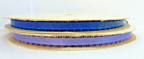 2 - 50 YARD SPOOLS - 3/16" DOUBLE-FACED PICOT RIBBON - ROYAL BLUE ...