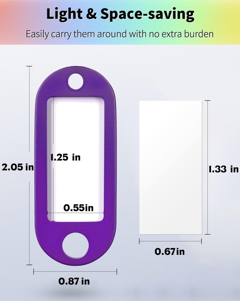 40 Pack Tough Plastic Key Tags with Split Ring Label Window, Assorted ...