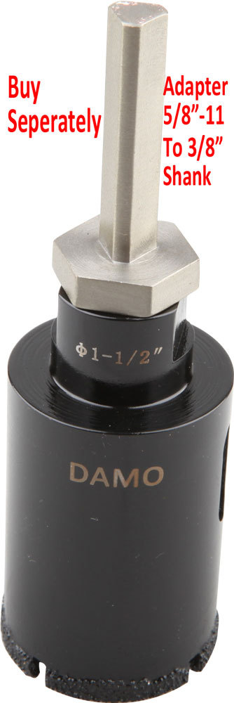 DAMO 3/8" Dry Diamond Core Drill Bit / Hole Saw for Granite/Concrete ...