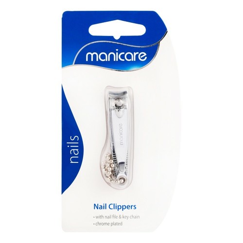 Manicare Nail Clippers + Nail File & Key Chain Curved Cutting Edge ...