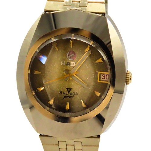 Rado Balboa 3 Needle Date Automatic Winding Cut Glass Gold Men'S Watch ...