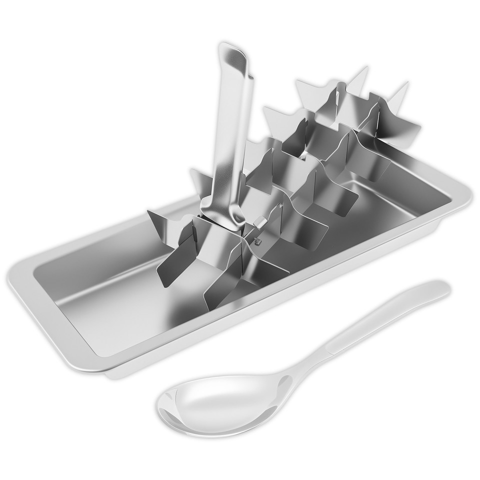 Stainless Steel Ice Cube Mold Stackable Ice Cube Tray with 18 ...