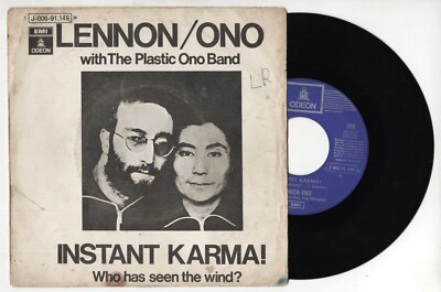 John Lennon & Yoko Ono Instant Karma 1970 Original Spain Single Beatles ...