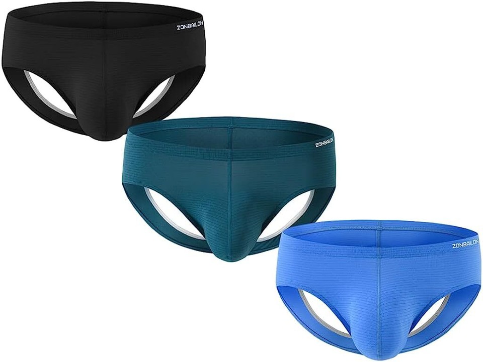 BIATWOWR Men's Thong Underwear Sexy Bulge Enhancing Pouch G String Low ...