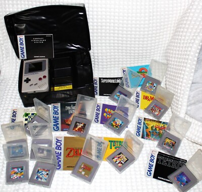 Nice*Nintendo Game Boy Original DMG-01 Handheld System*14 Games & Cases ...