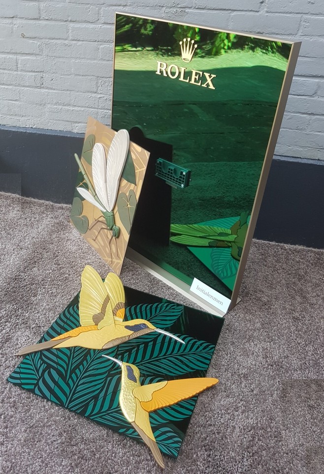 ROLEX dealer DEALERDISPLAY Birds 100% authentic DISPLAY roldeco 2 SIDES ...