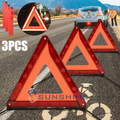 DOT Approved Emergency Warning Triangle Reflective Safety Roadside Kit ...