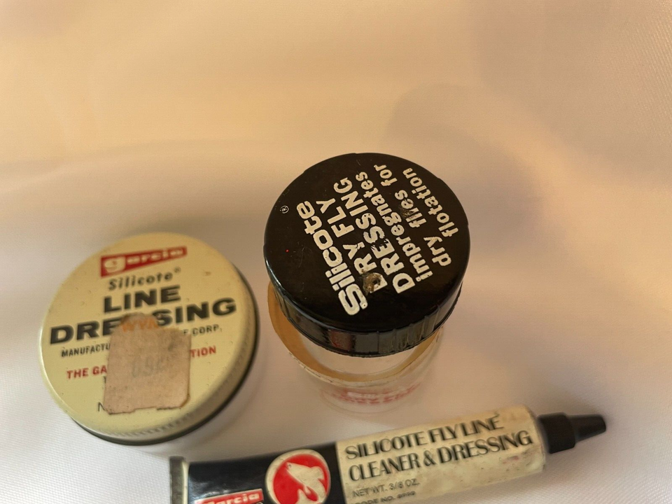 Vtg Garcia SILICOTE Dry Fly Dressing Fishing Jar & Tubes | eBay