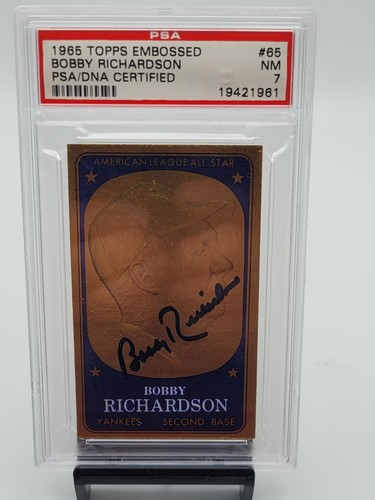 1965 Topps Embossed Baseball Bobby Richardson #65 Autographed PSA/DNA 7 ...