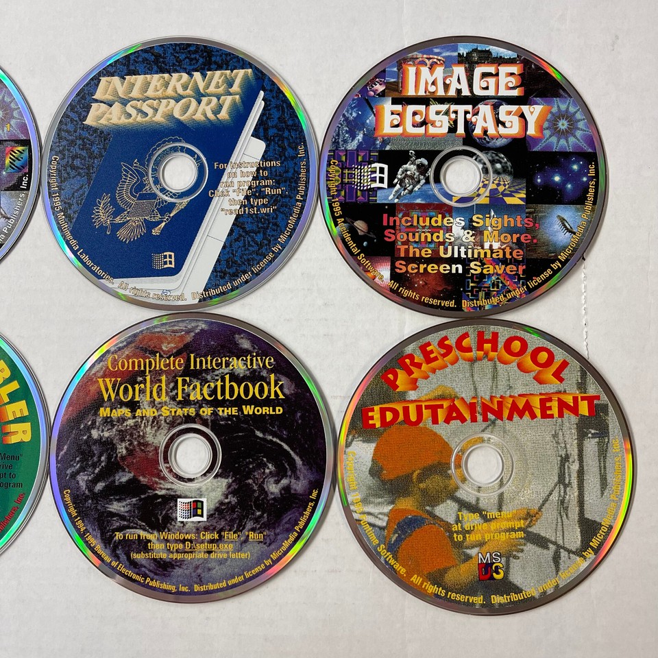 Rare Vintage CD-ROM Games/Apps/Fonts/Images/Software/Etc from Box Set ...