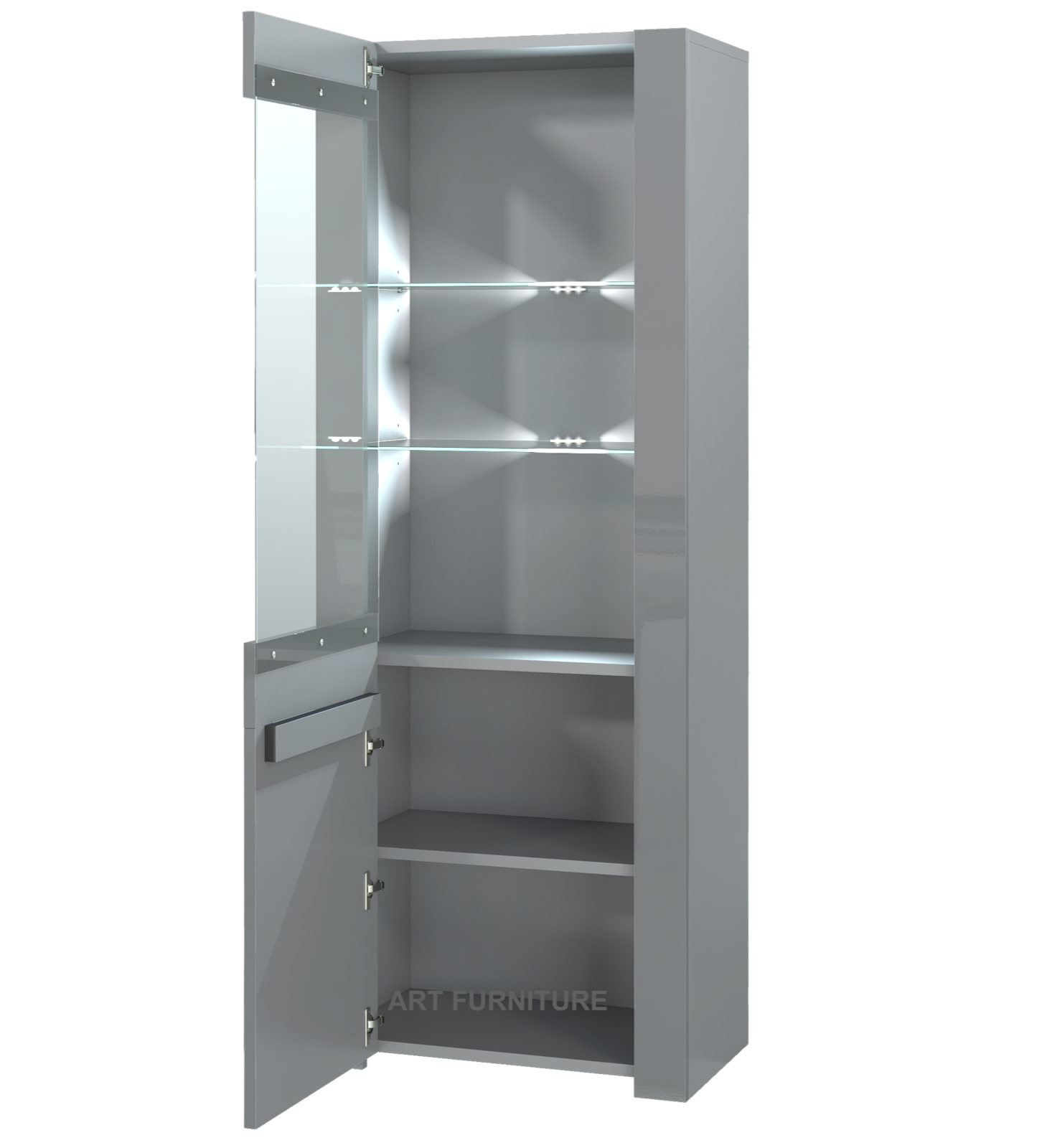 TV Unit High Gloss Grey &Matt Living Room Set Stand Display Cabinets ...