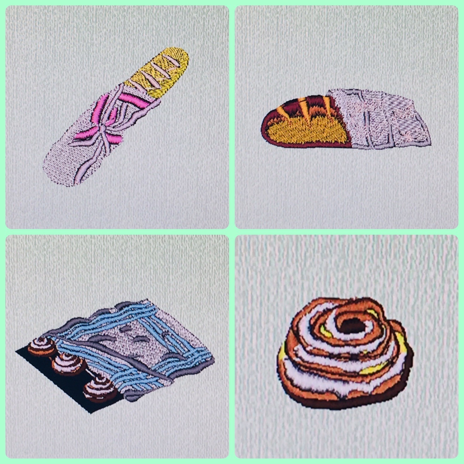 French Cafe Pastries Embroidery Designs Disk - for Husqvarna Viking ...